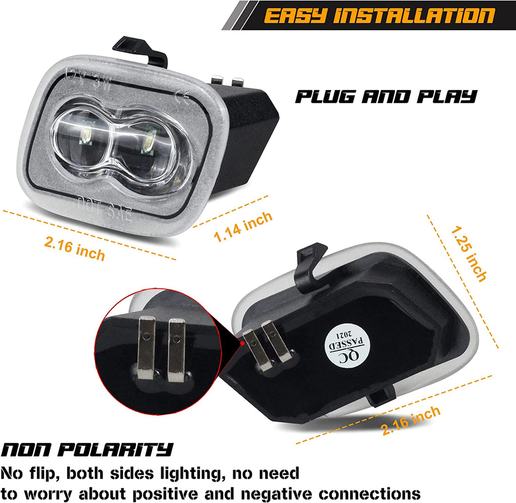 NDRUSH Side Mirror Puddle Light LED Lamp Assembly Compatible with Ford ...